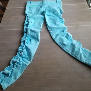Jeans | Turquoise Blue Killer Cut Out Jeans Small | Poshmark